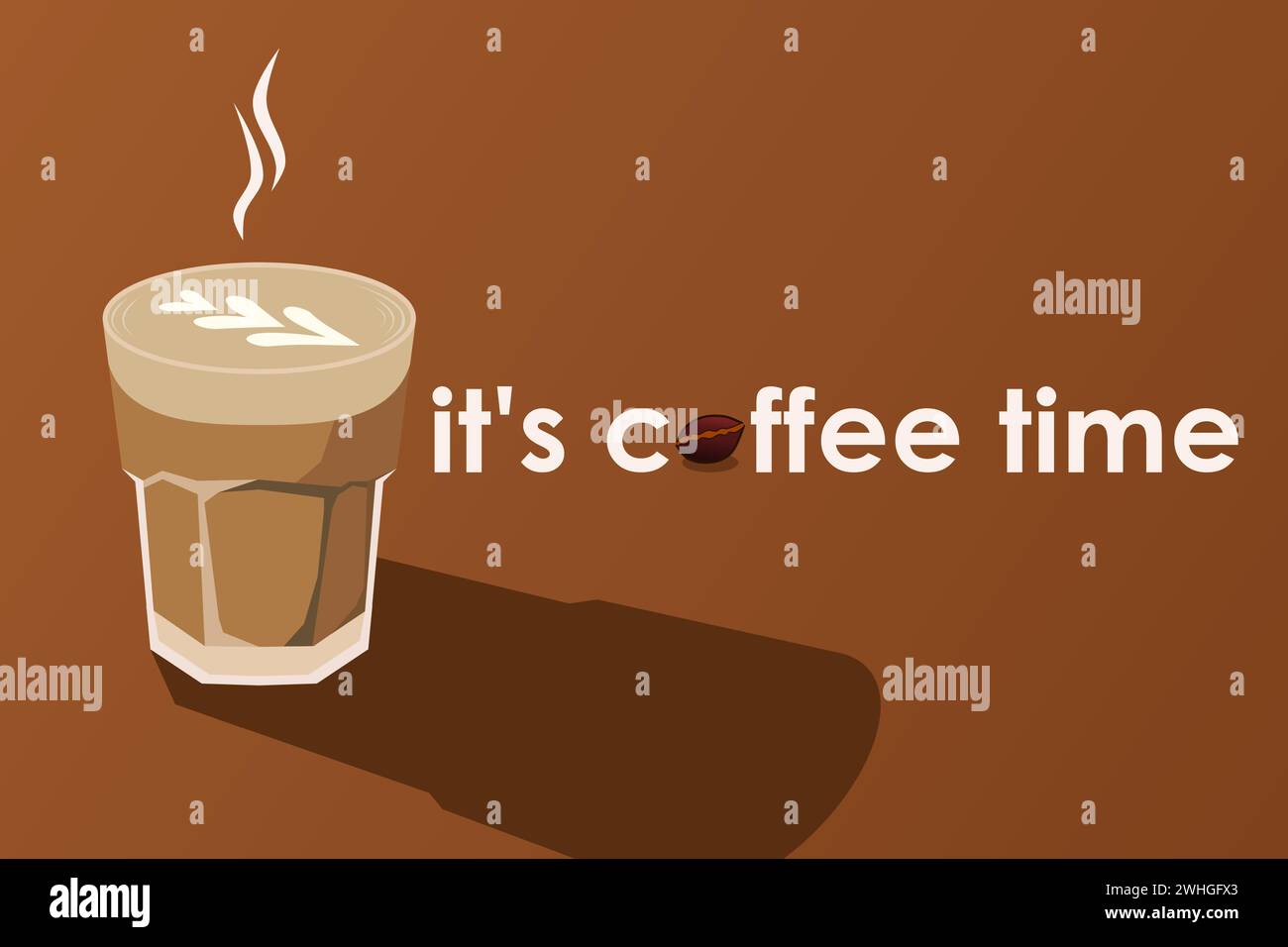 Coffee time concept. A cup of hot coffee. Vector illustration Stock ...
