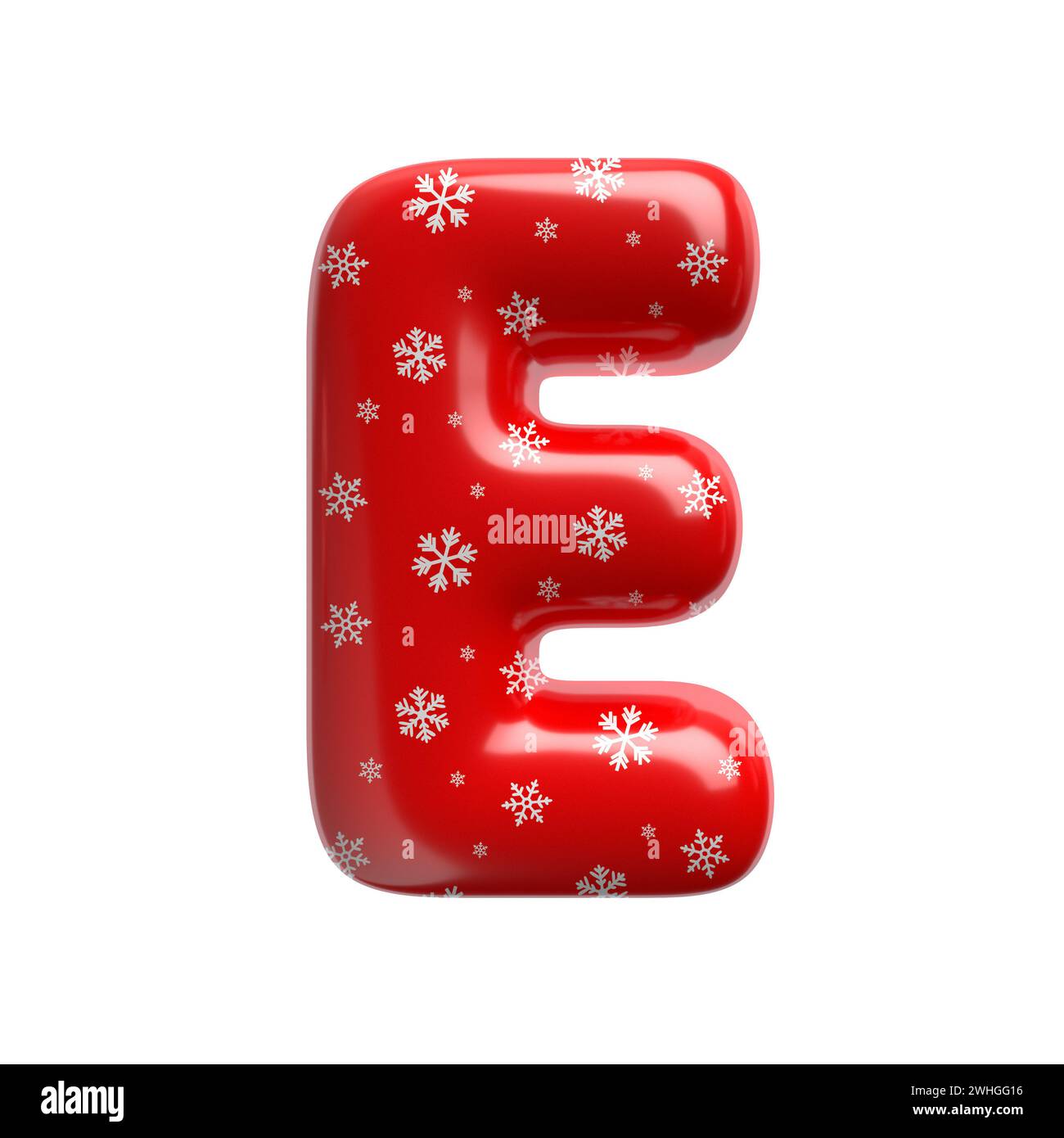 Snowflake letter E - Capital 3d christmas font - suitable for Christmas ...