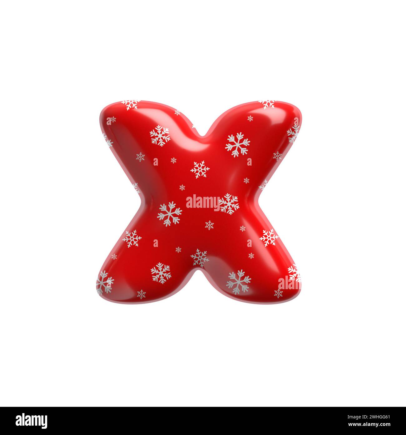 Snowflake letter X - Small 3d christmas font - Suitable for Christmas ...