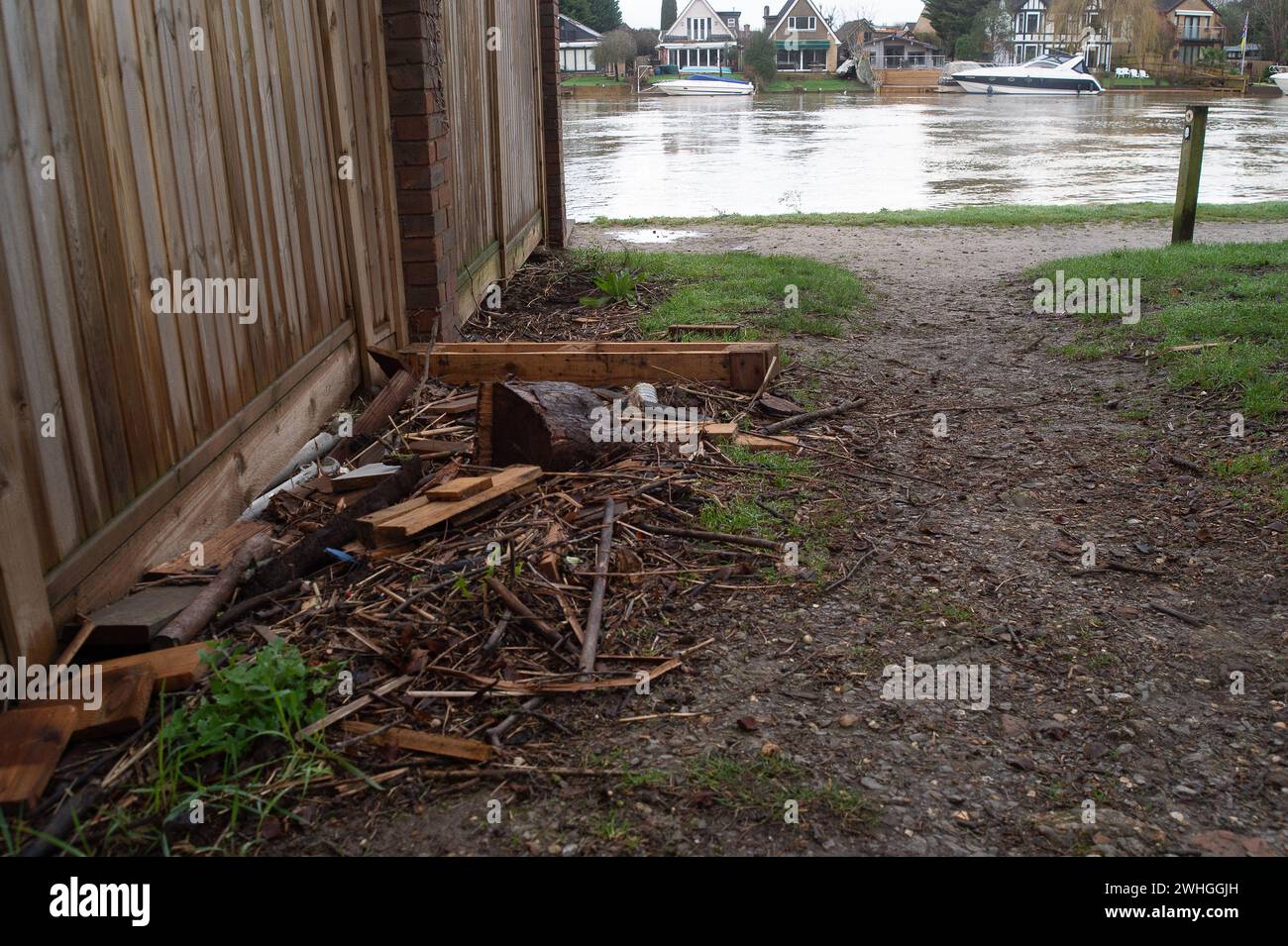 Old Windsor, UK. 10th February, 2024. A Flood Alert is back once again ...