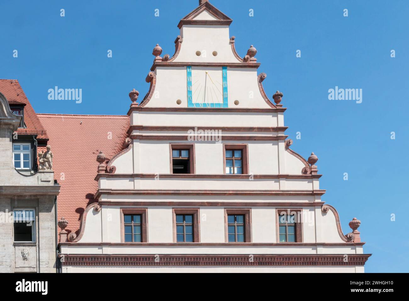 Historic gables at the Rathausplatz in Leipzig Stock Photo - Alamy