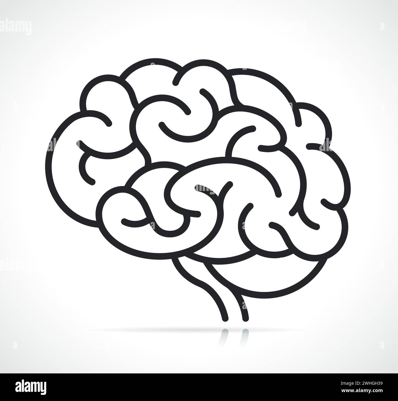 Illustration of human brain black line icon Stock Vector Image & Art ...
