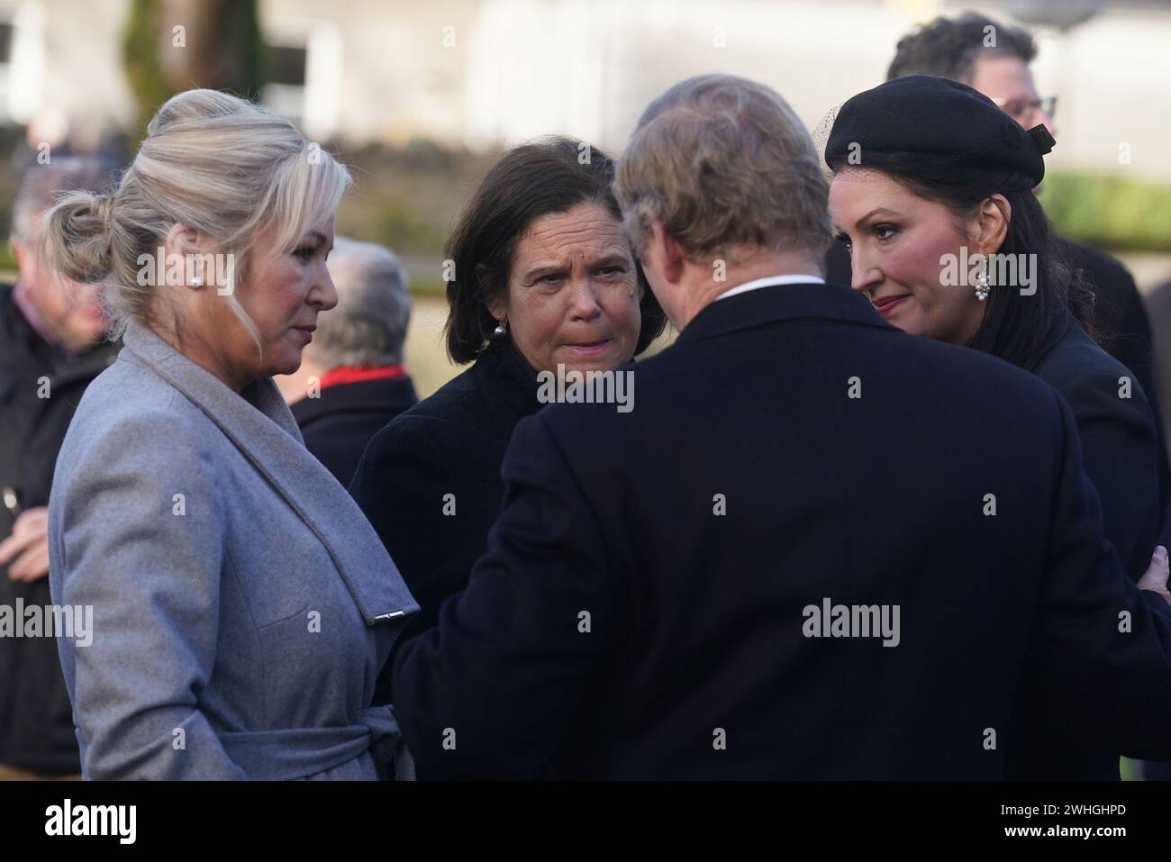 (left to right) First Minister of Northern Ireland Michelle O'Neill ...