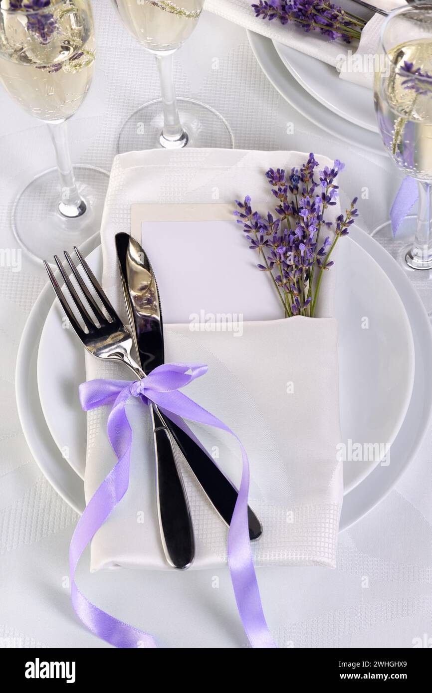 Table setting in Provence style Stock Photo - Alamy