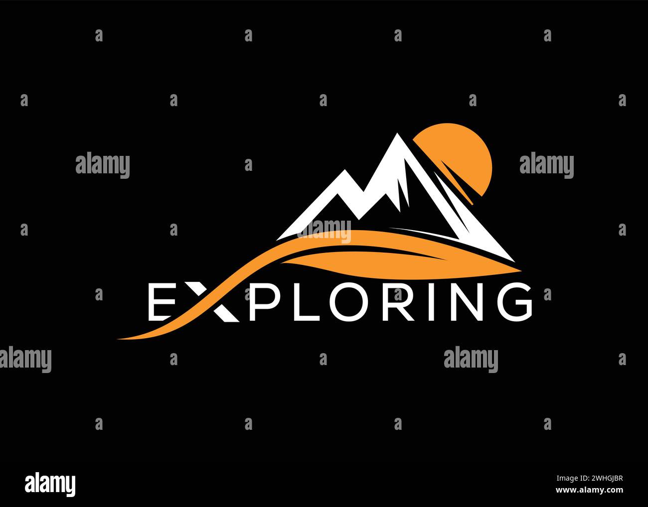 Exploring minimal Mountain logo design vector template. Hill vector ...