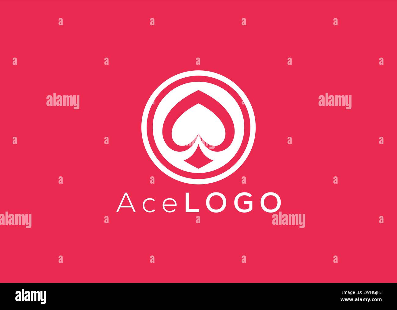 Minimalist Ace logo design vector template. Creative red ace shape logo ...