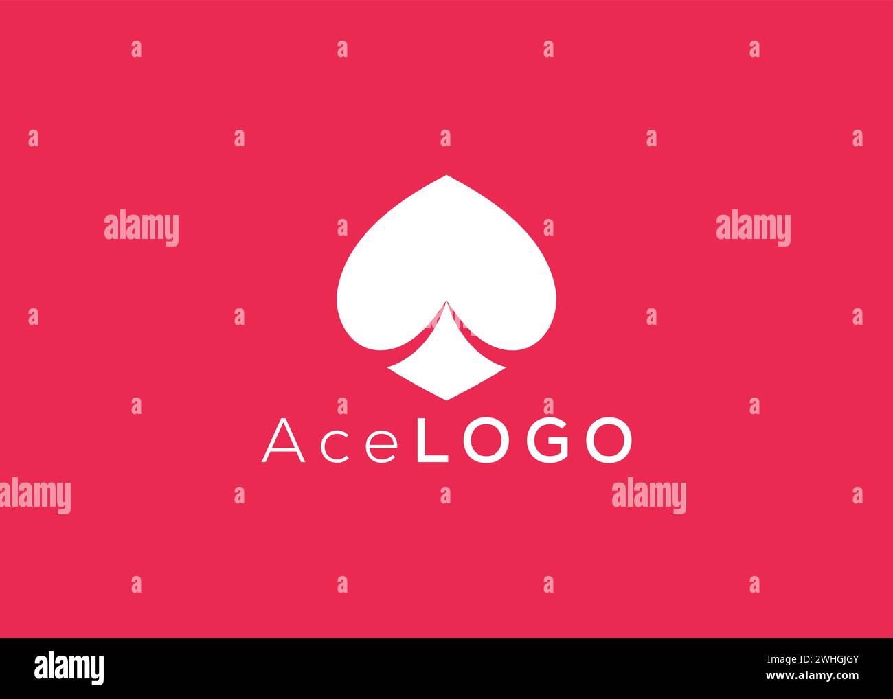Minimalist Ace logo design vector template. Creative red ace shape logo ...