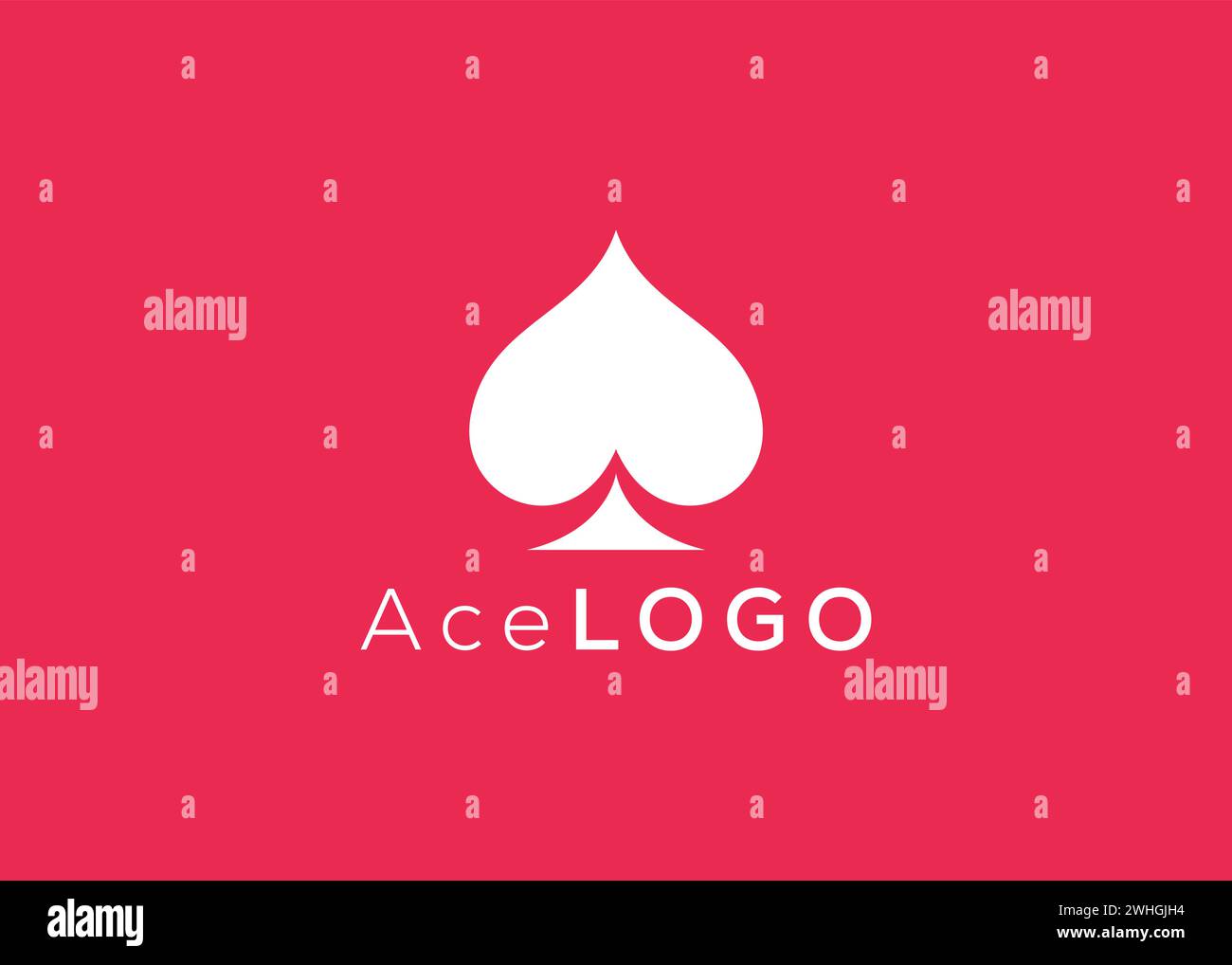 Minimalist Ace logo design vector template. Creative red ace shape logo ...