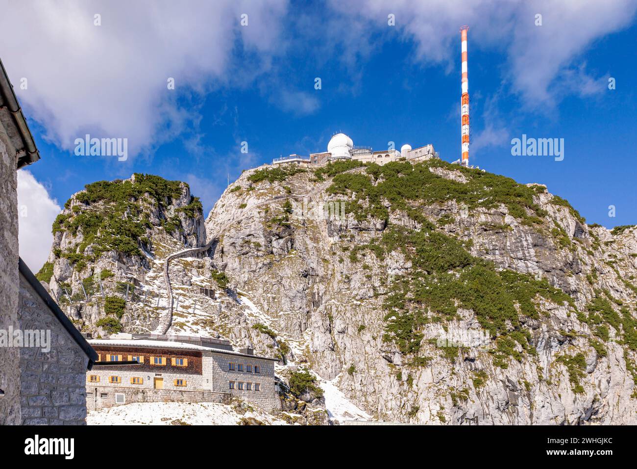 Wendelsteinhaus with wendelstein summit hi-res stock photography and ...