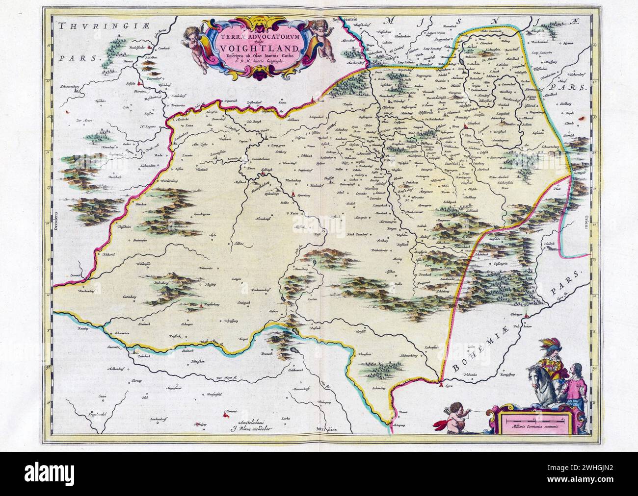 Map of Vogtland, Saxony, Germany Willem and Johannes Joan Blaeu, ca 1660 *** Map of Vogtland ...