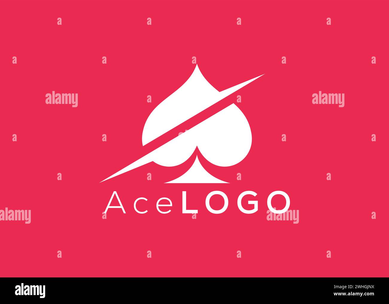 Minimalist Ace logo design vector template. Creative red ace shape logo ...