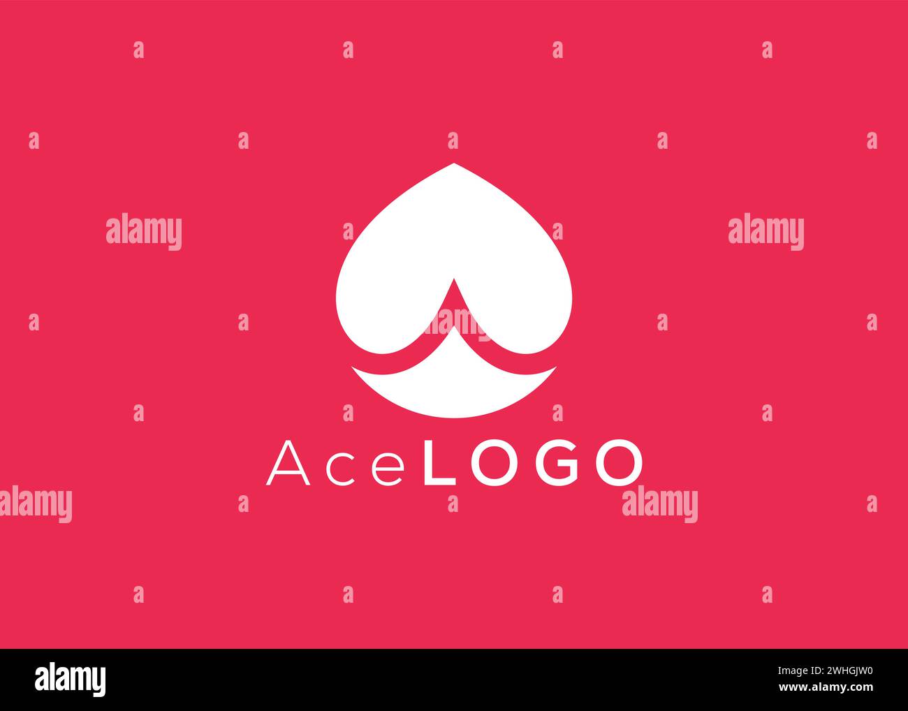Minimalist Ace logo design vector template. Creative red ace shape logo ...