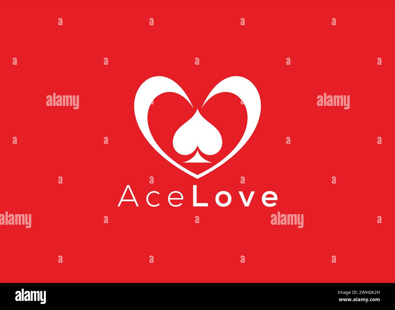 Minimalist Ace Love logo design vector template. Creative red Heart ace ... Minimalist Ace Love logo design vector template. Creative red Heart ace ...