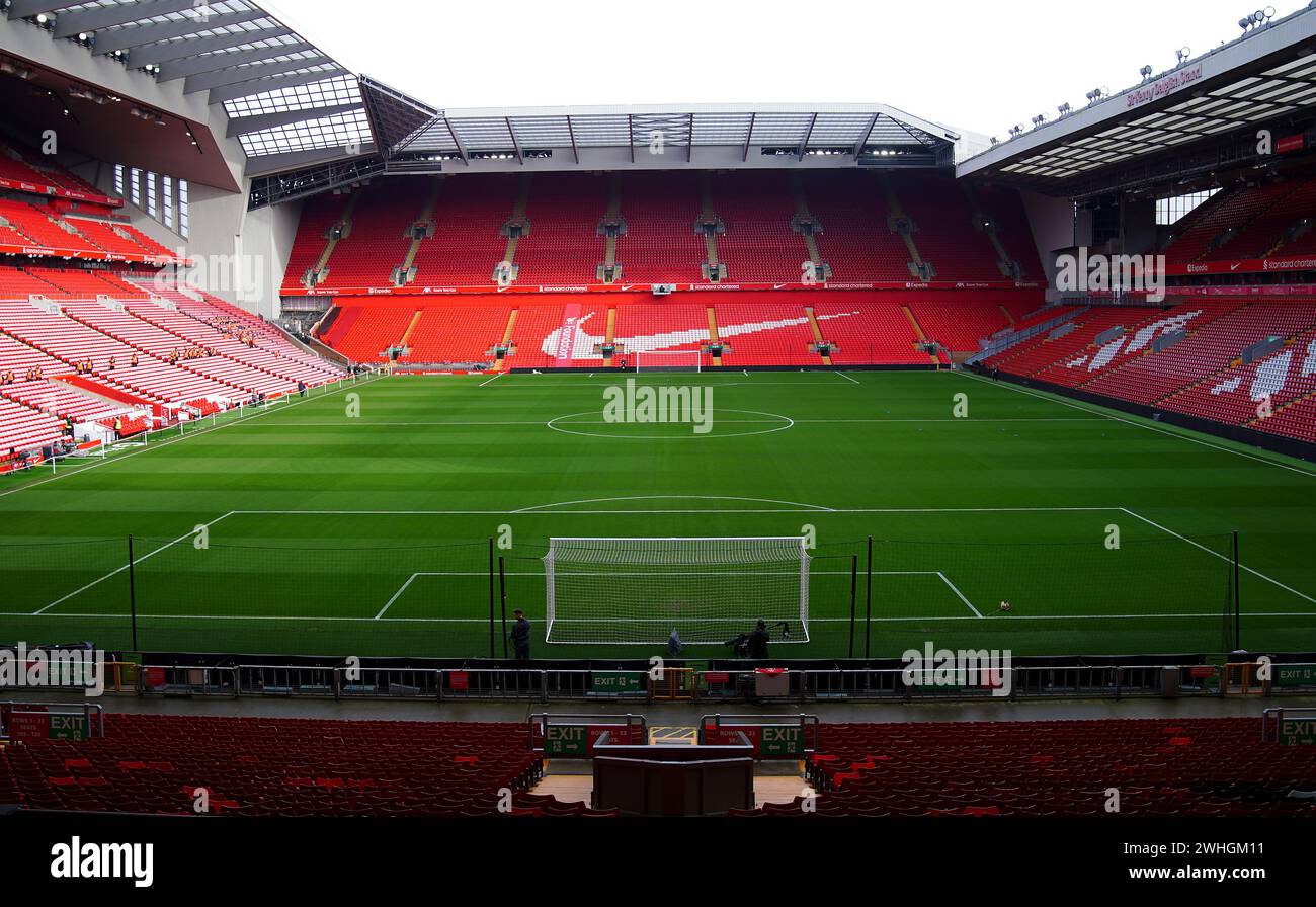 General view of the Anfield Road stand before the Premier League match ...