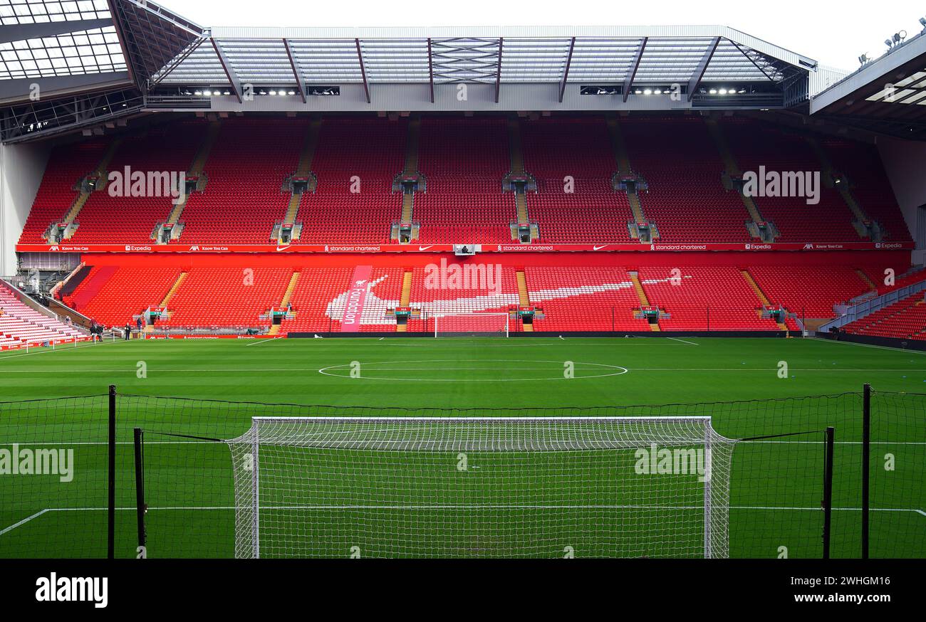 General view of the Anfield Road stand before the Premier League match ...