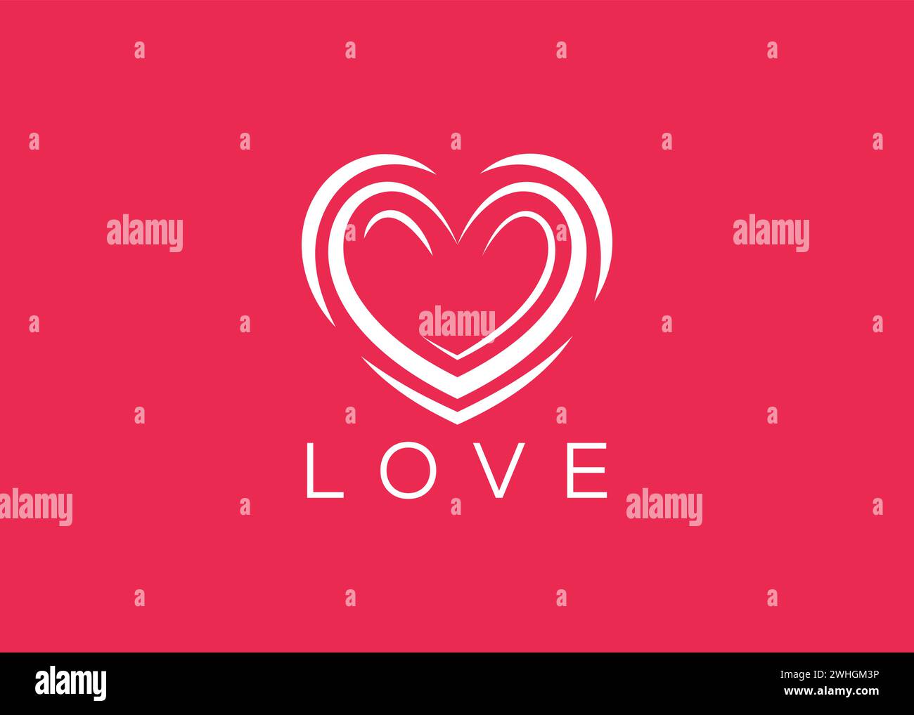 Minimalist Love logo design vector template. Creative red Heart shape ...