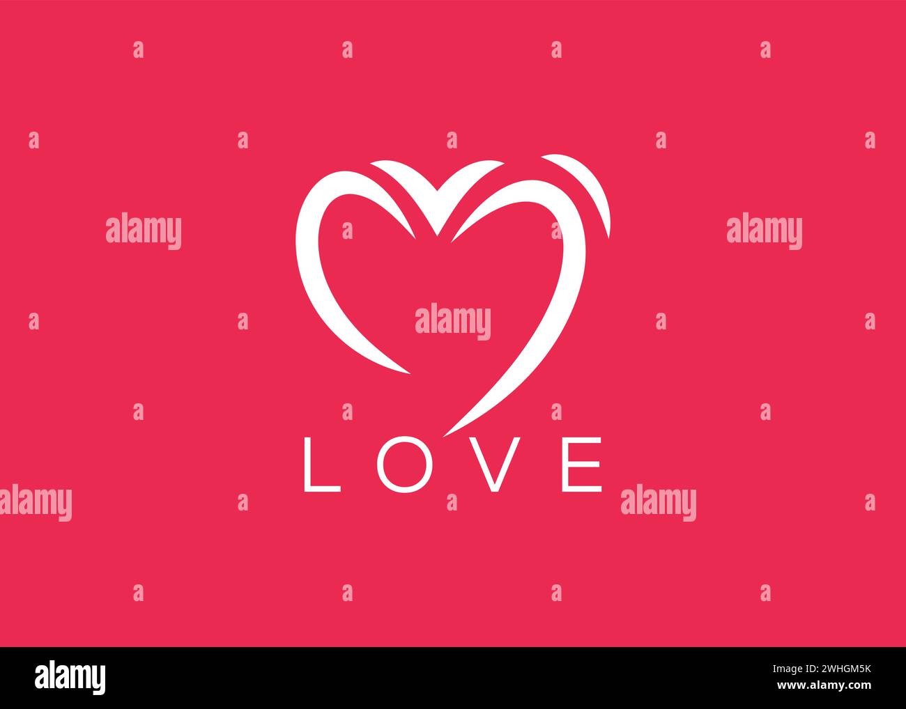 Minimalist Love logo design vector template. Creative red Heart shape ...