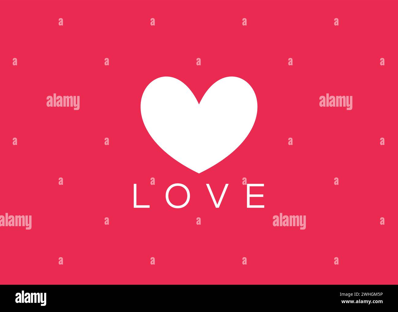 Minimalist Love logo design vector template. Creative red Heart shape ...