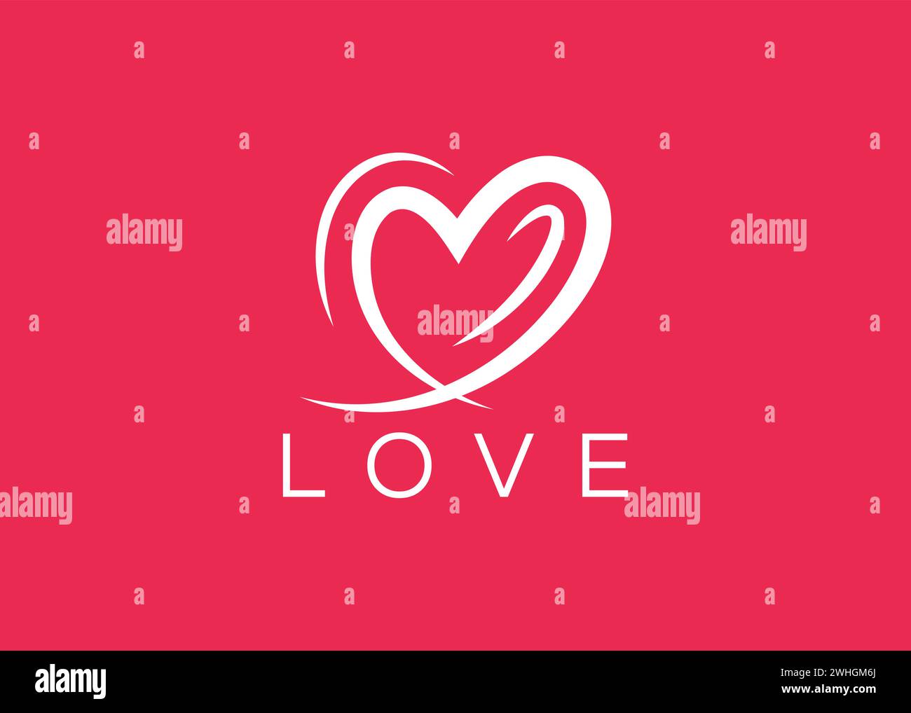 Minimalist Love logo design vector template. Creative red Heart shape ...