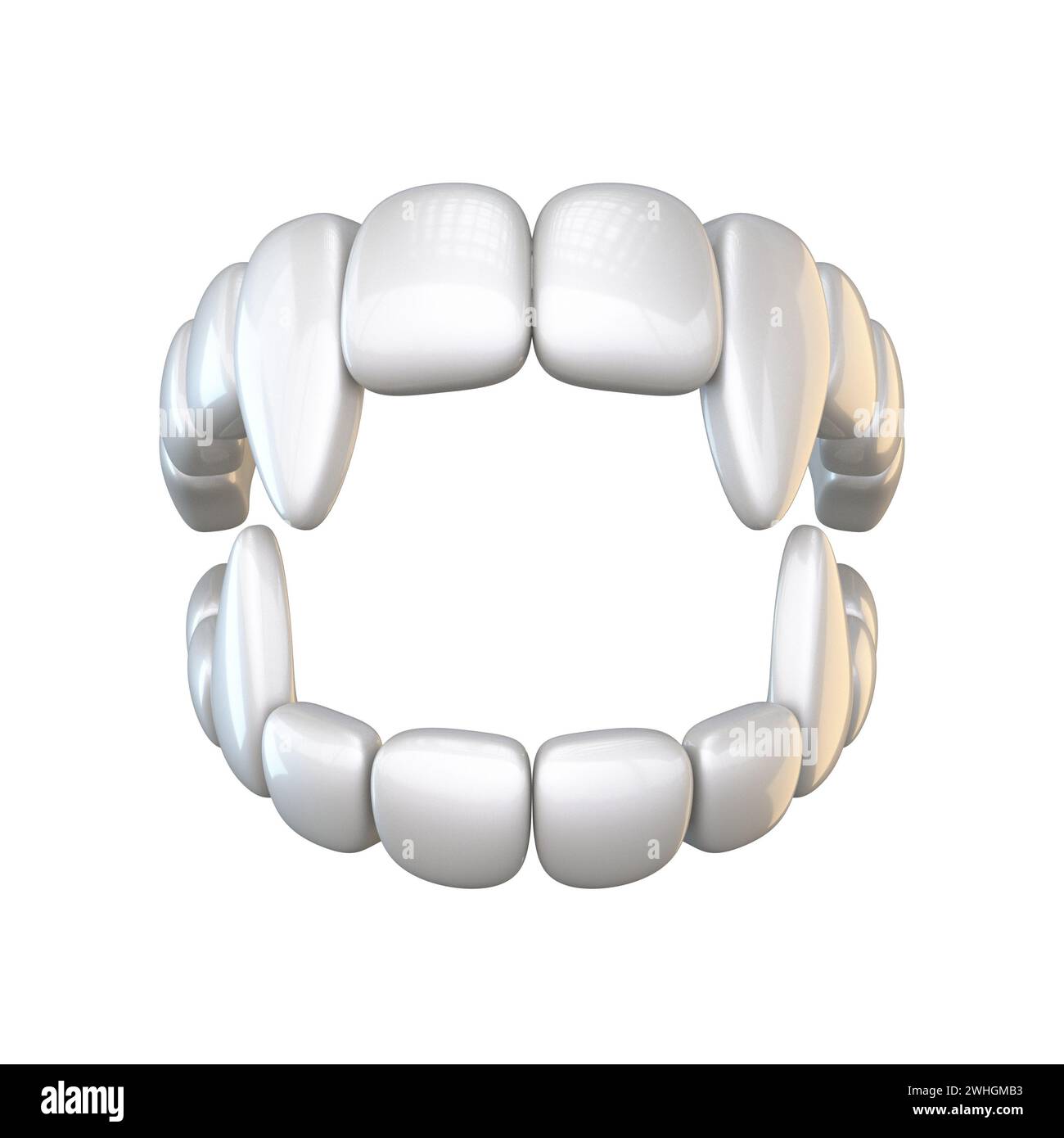 Vampire teeth Front view 3D Stock Photo - Alamy