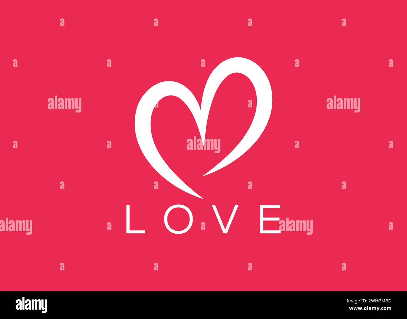 Minimalist Love logo design vector template. Creative red Heart shape ...