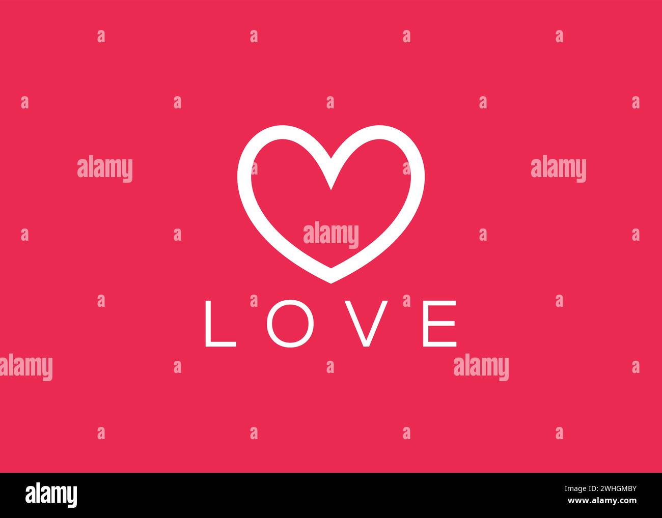 Minimalist Love logo design vector template. Creative red Heart shape ...