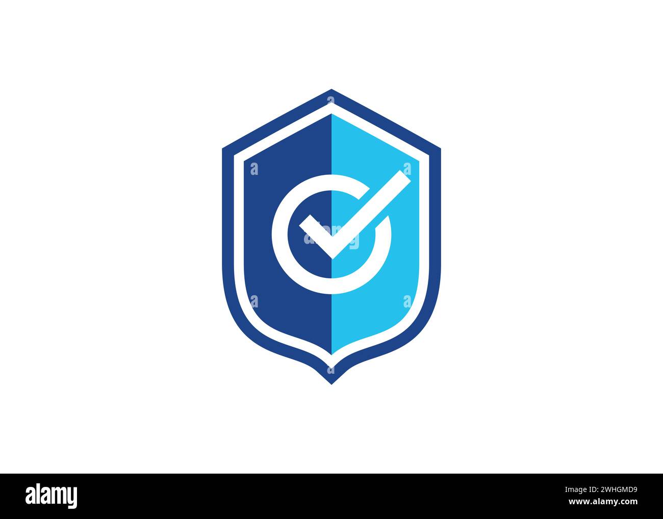 Minimalist Shield check mark design vector template. Guard and tick mark vector Stock Vector ...