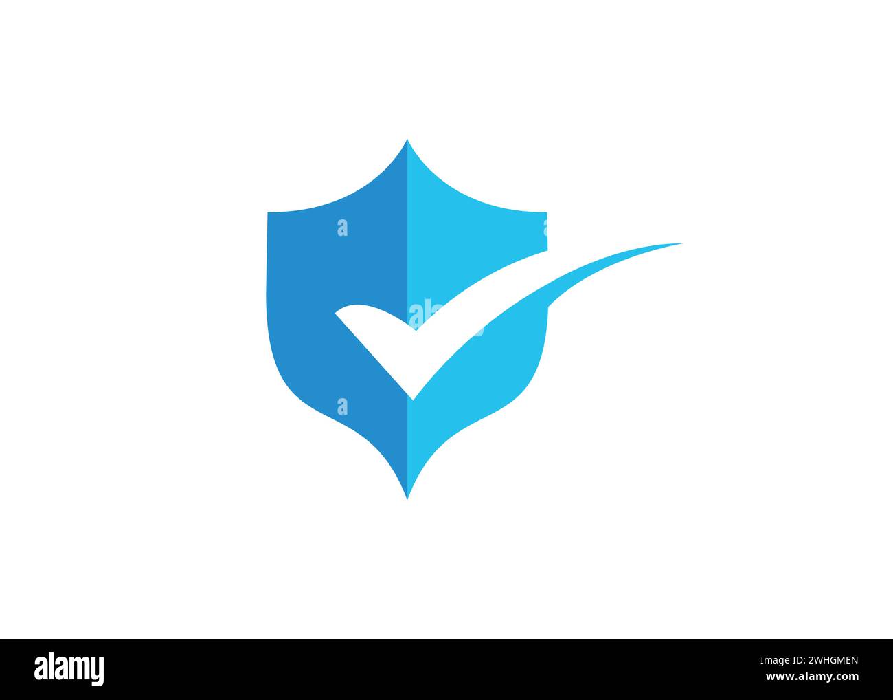 Minimalist Shield check mark design vector template. Guard and tick mark vector Stock Vector ...