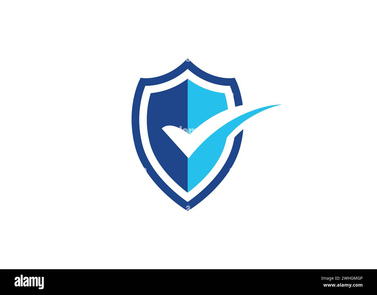 Minimalist Shield check mark design vector template. Guard and tick mark vector Stock Vector ...
