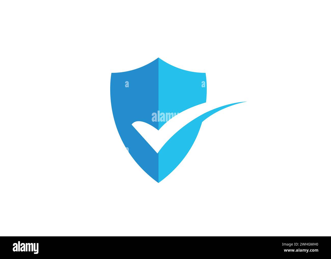 Minimalist Shield check mark design vector template. Guard and tick ...