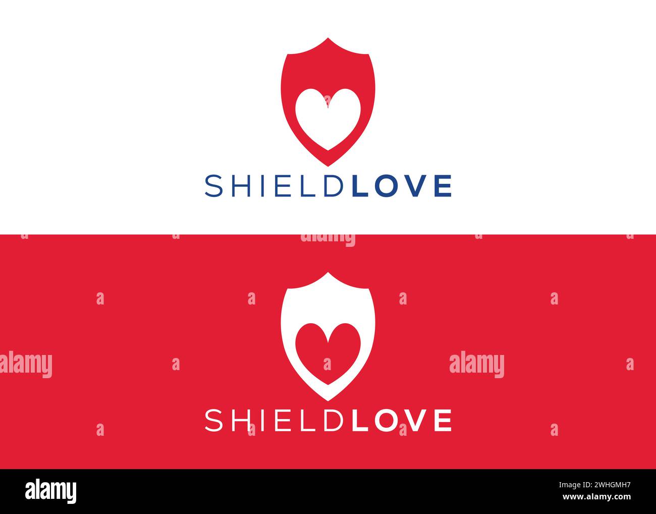 Minimalist Shield love logo design vector template. Guard and love vector Stock Vector Image ...