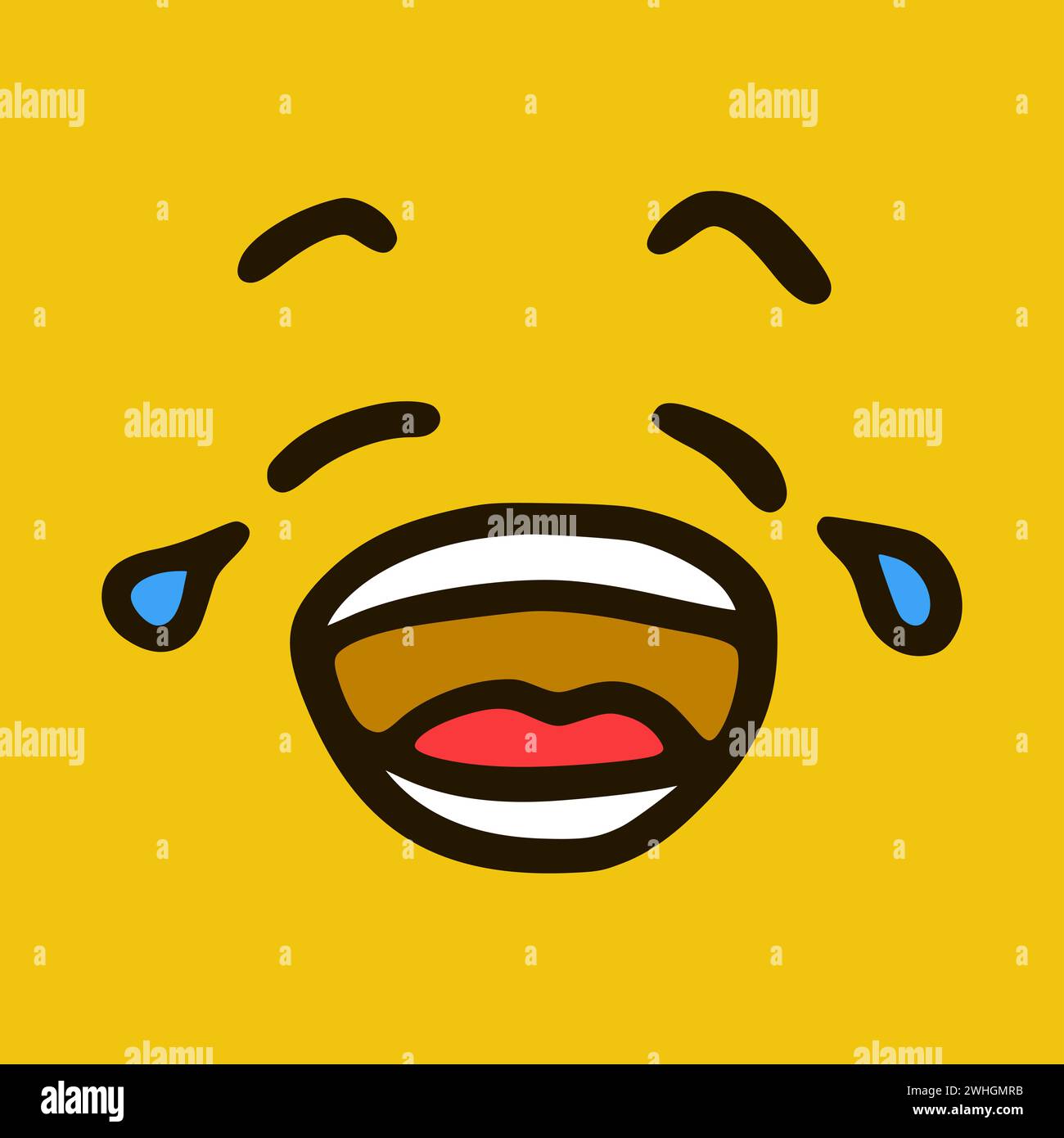 Crying face. Cartoon face expressions. Doodle characters mouth and eyes ...