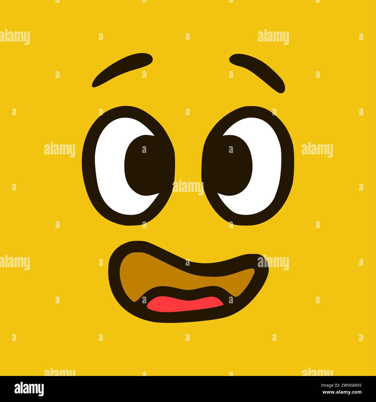 Upset face. Cartoon face expressions. Doodle characters mouth and eyes ...