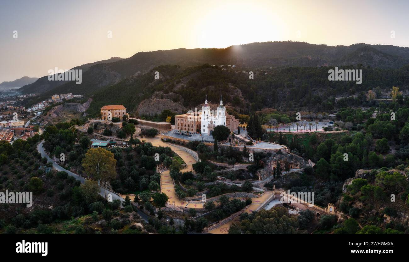 Aerial view of the Sanctuary of our Lady of the Holy Fountain in Murcia ...