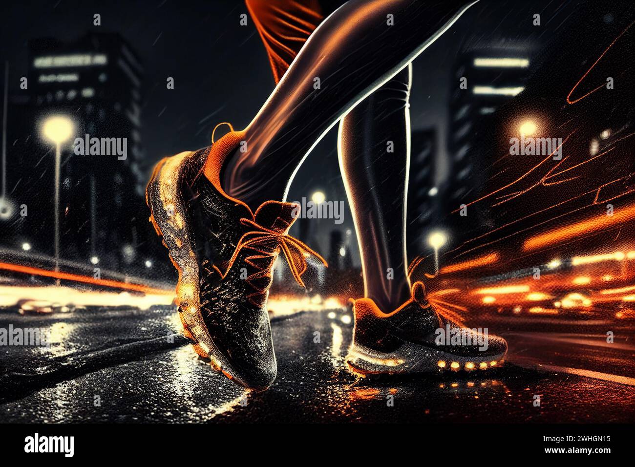 Legs of a runner in the city. Sport action and human challenge concept ...