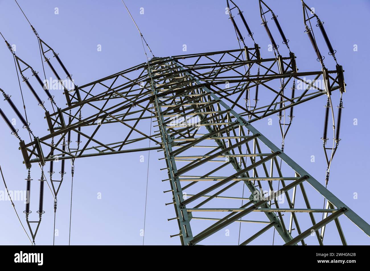 High Voltage Overhead Power Pole Stock Photo - Alamy