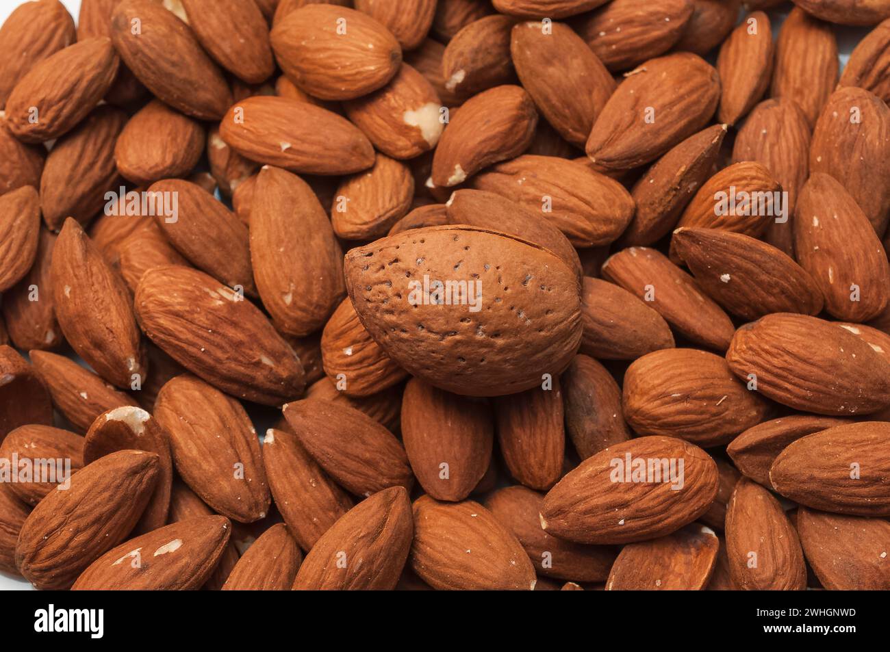 Almond background. Almonds top view background. Whole almond nuts flat ...