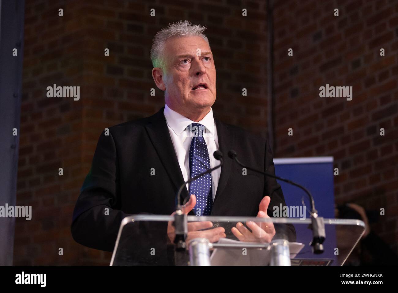 London, UK. 6th Feb, 2024. Lee Anderson speaks at the launch of the ...
