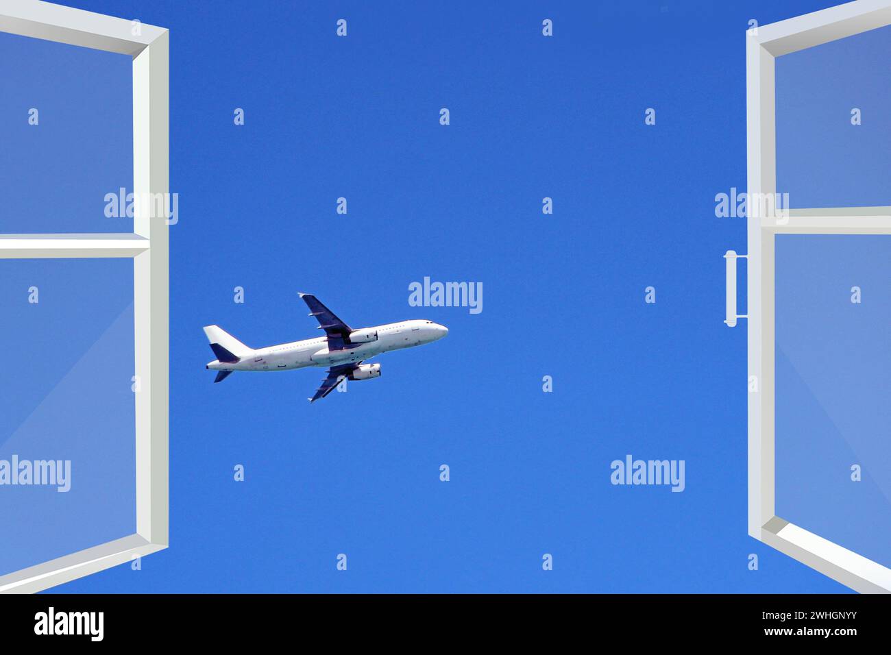 Airport plane window view hi-res stock photography and images - Alamy