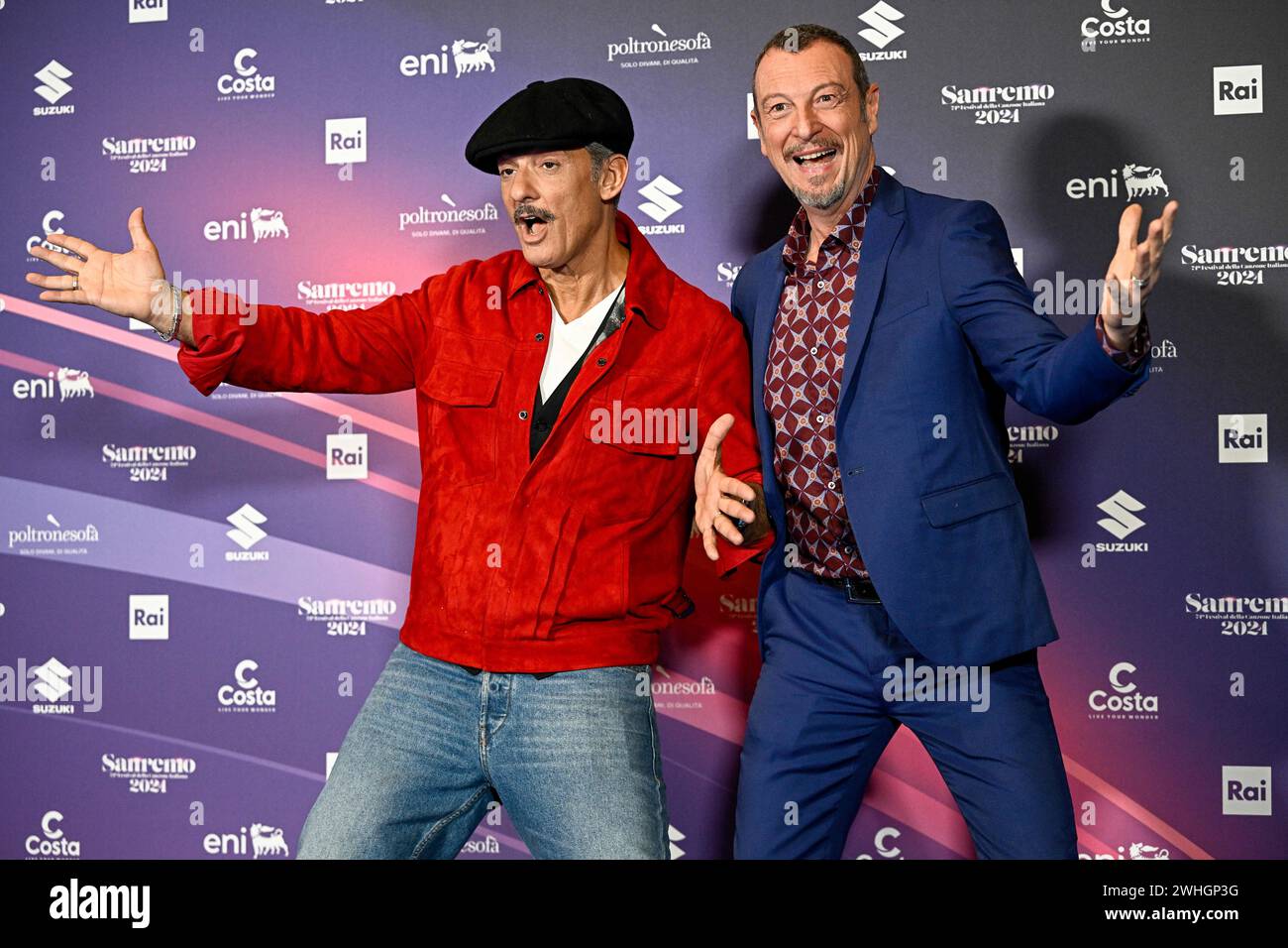Amadeus and Fiorello attend a photocall, 74th edition of the SANREMO ...