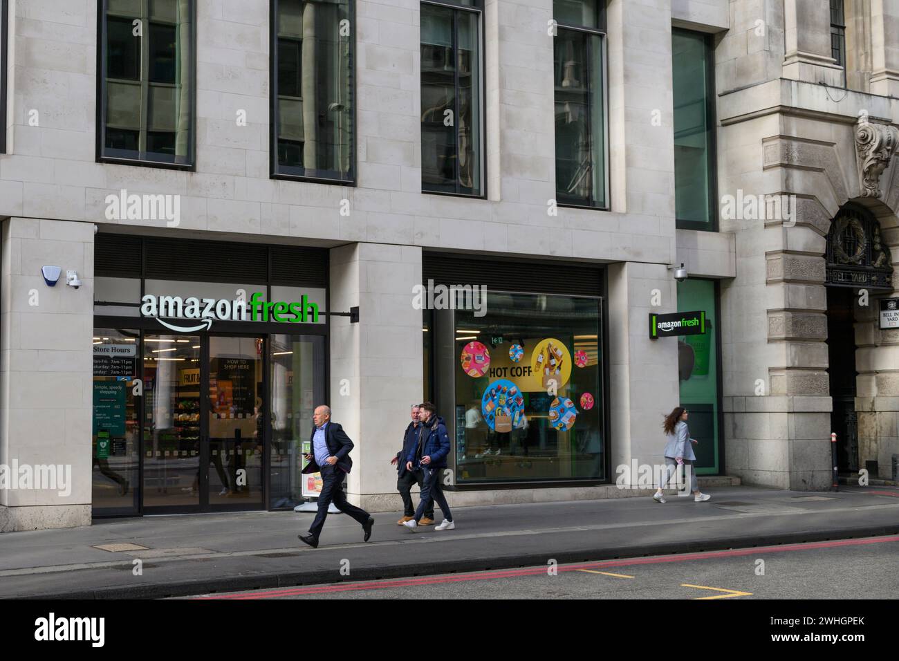 Amazon Fresh supermarket, 20 Gracechurch Street, London, UK. 10 Oct ...