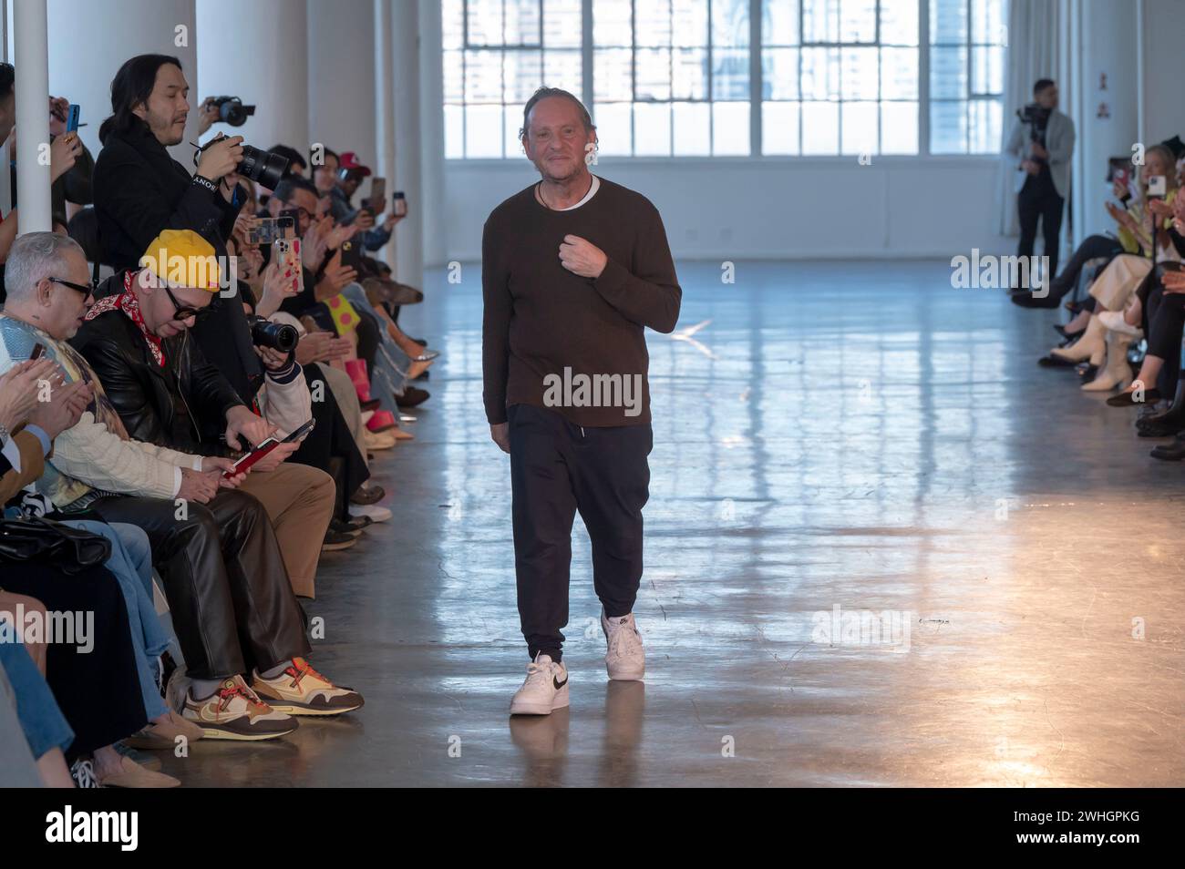 New York, United States. 09th Feb, 2024. Designer Custo Dalmau walks ...