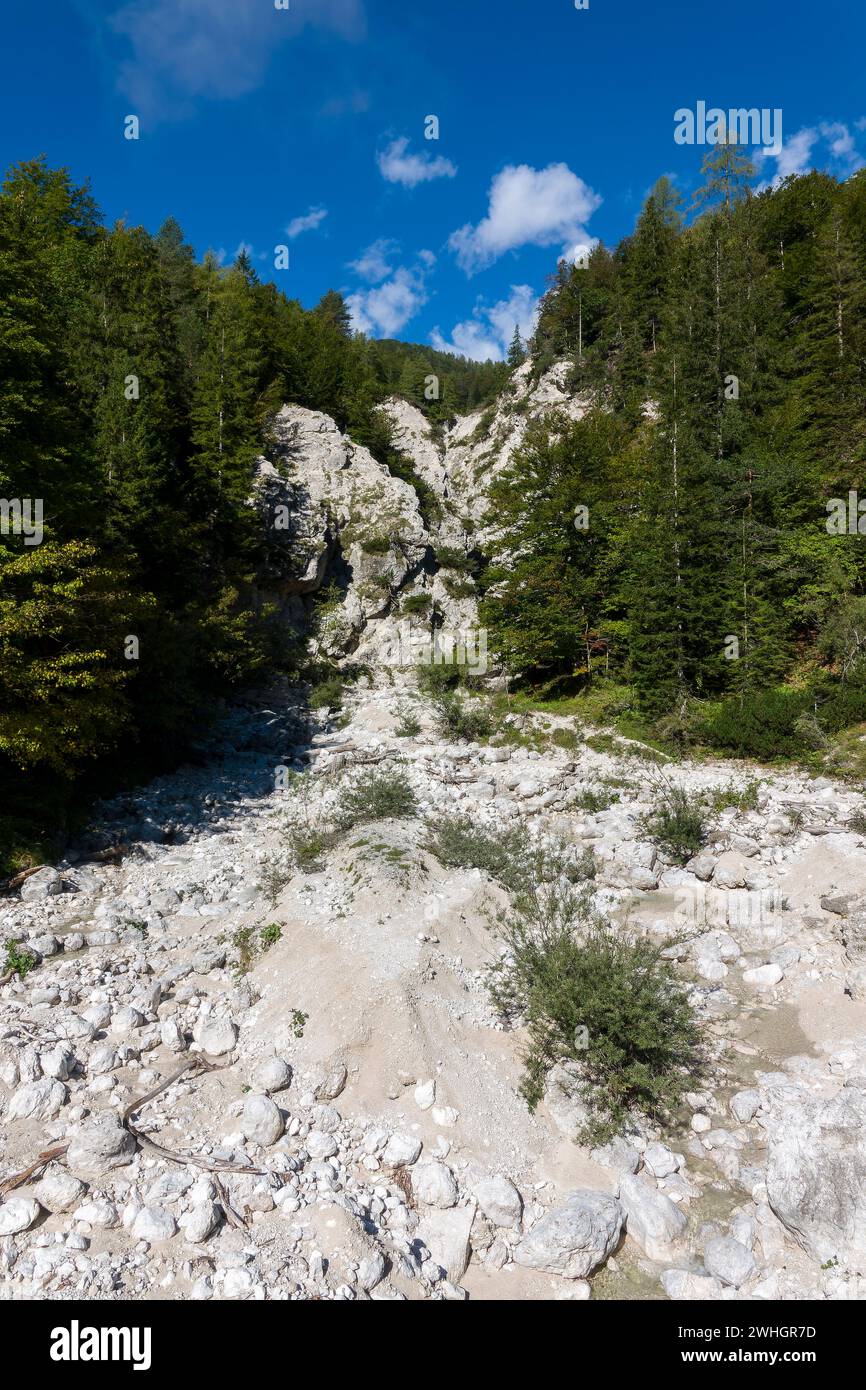 At the Boka waterfall in Slovenia Stock Photo - Alamy