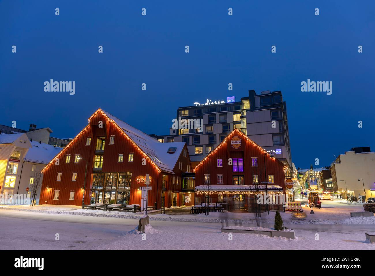 Europe, Norway, Tromso, Bar and Restaurant on the Seafront by Fredrik ...