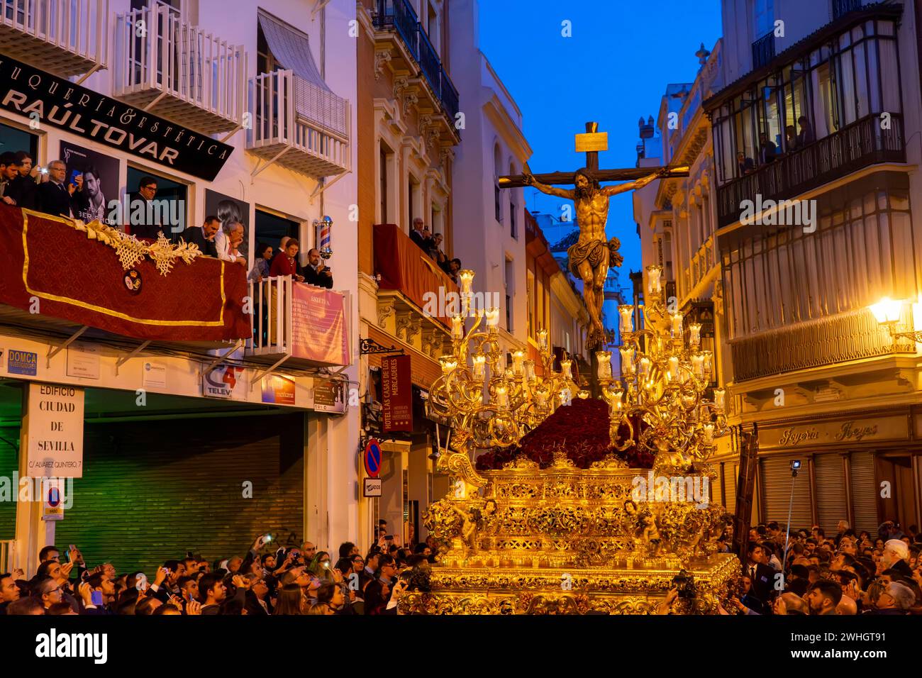 Cristo de la hermandad de la Sed in the Holy Week of Seville Stock ...