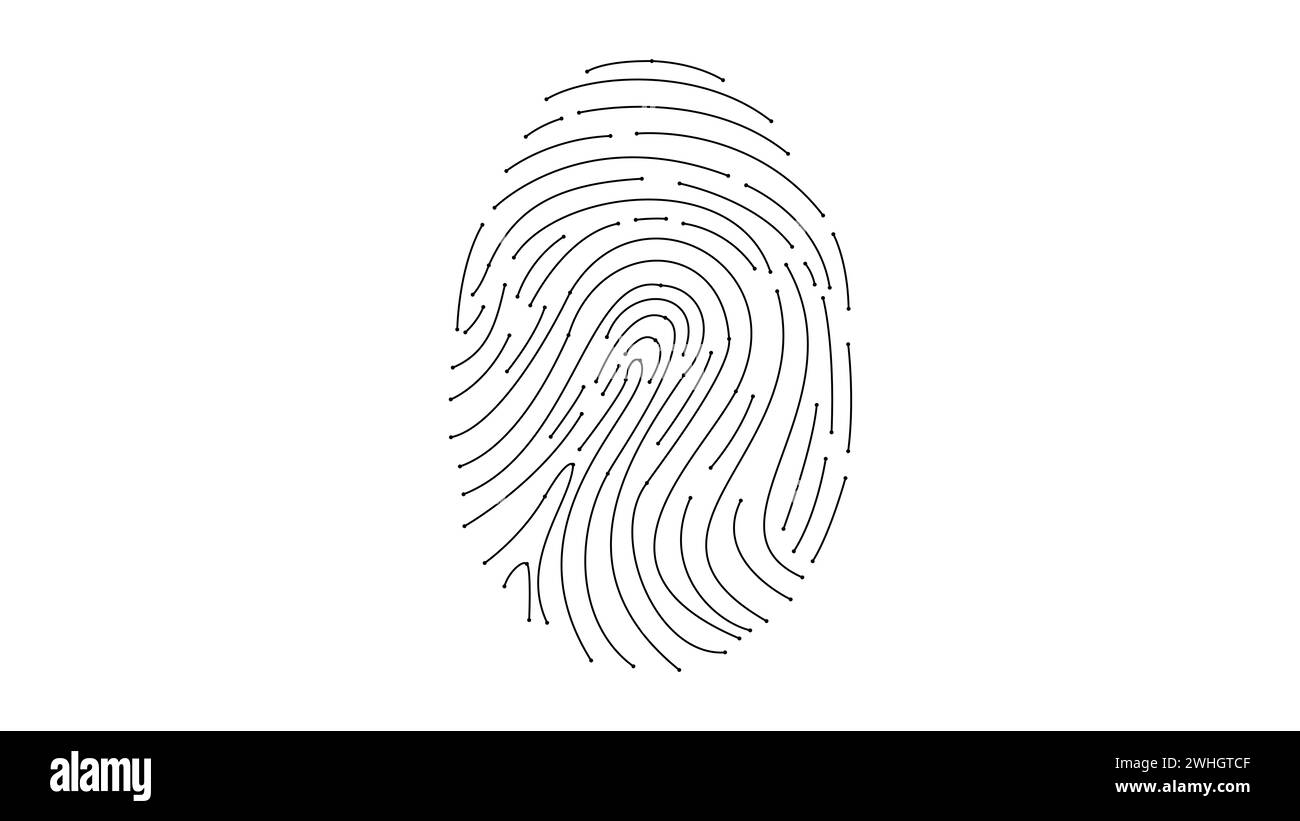Polygonal fingerprint vector illustration on a white background ...