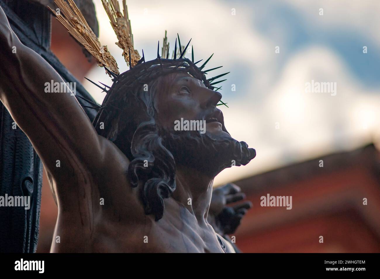 Jesus expiring on the cross, holy week in Seville, Brotherhood of El ...