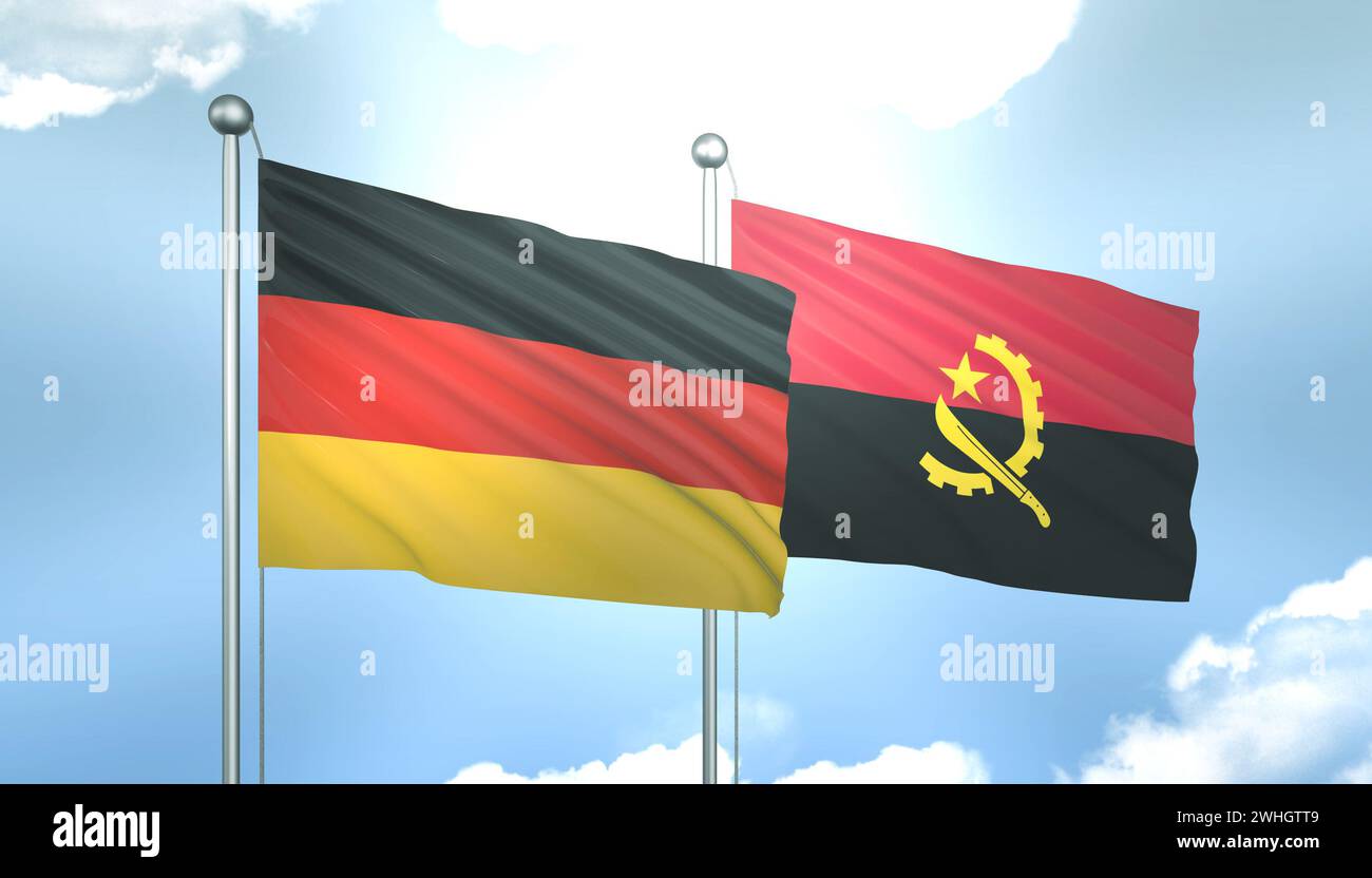 3d render flagpole angola hi-res stock photography and images - Alamy