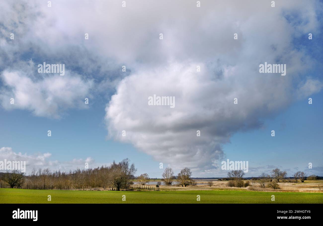 Clouds over the Bodden landscape Stock Photo - Alamy