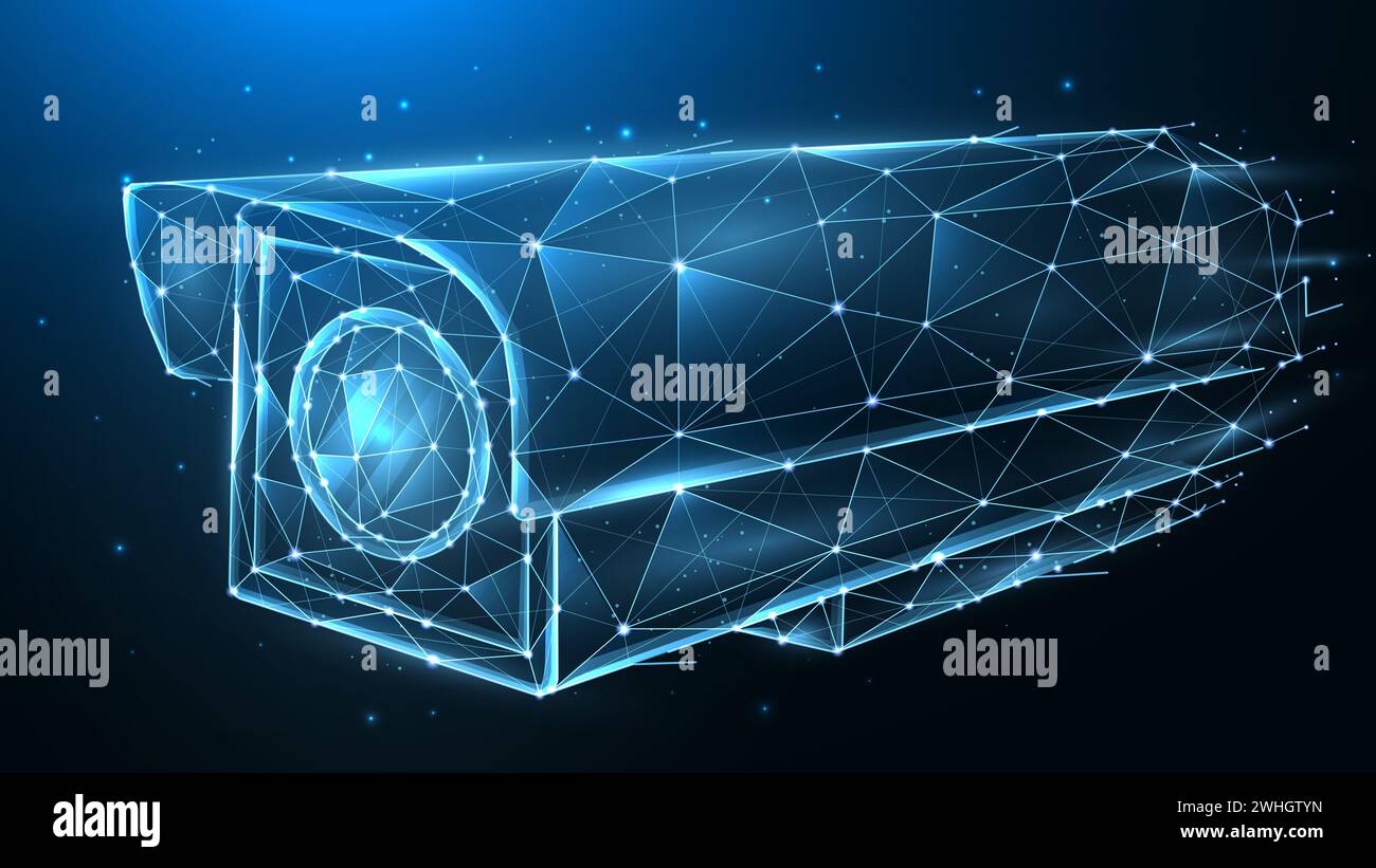 Polygonal vector illustration of CCTV Camera, Videocam or security ...